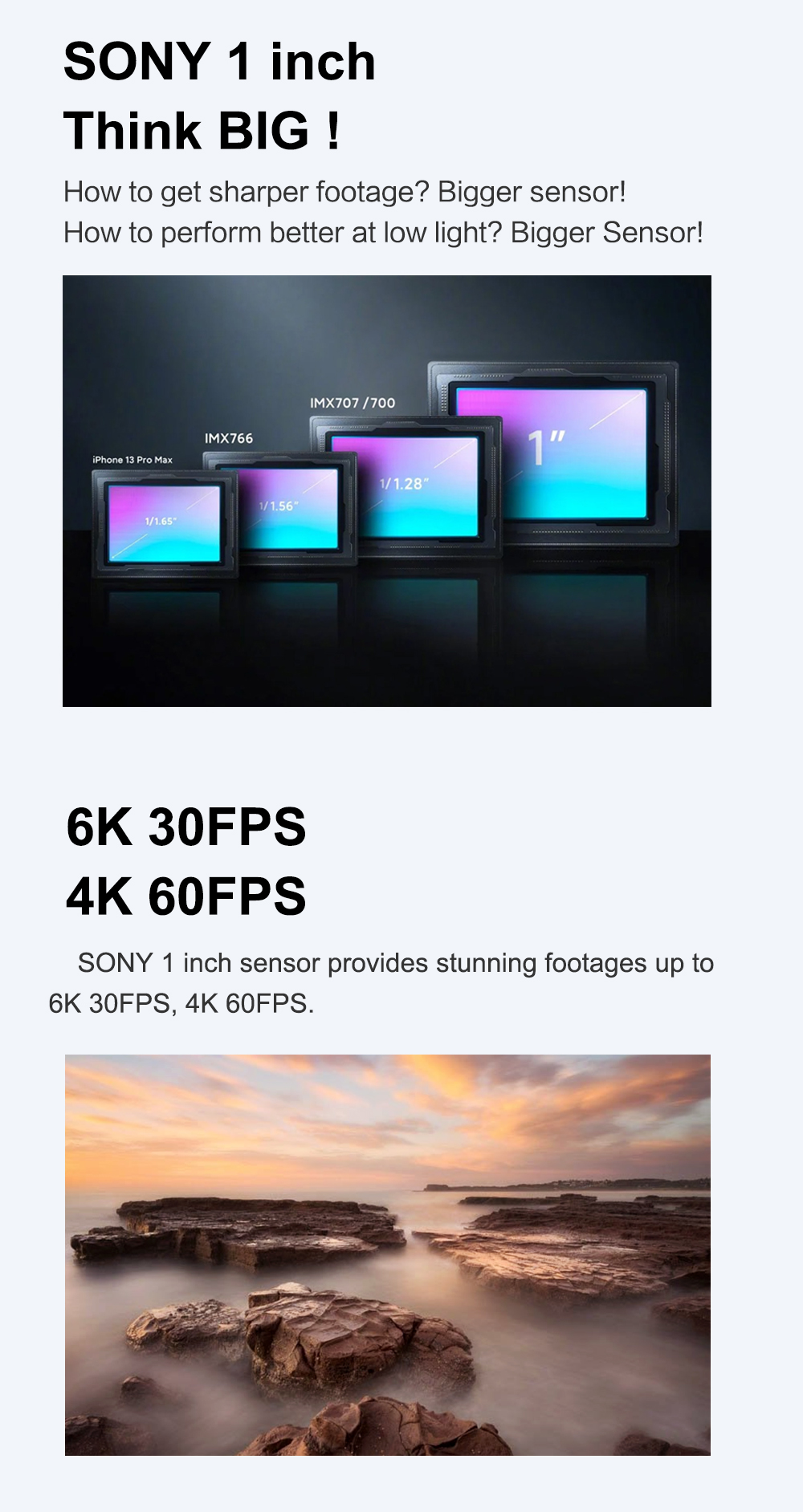 Hawkeye firefly Split V6 -Pro 1 inch camera 6K 30 4K 60FPS 8X ZOOM HDMI ...